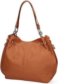 Gave Lux Sac &agrave; bandouli&egrave;re en cuir v&eacute;ritable pour femme Made in Italy 38x30x12 cm GLX22330523FBG Cuir Fonc&eacute;