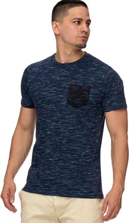 Indicode Herren Blaine T-Shirt mit Rundhals-Ausschnitt | Herrenshirt Sommershirt Blau, XXL