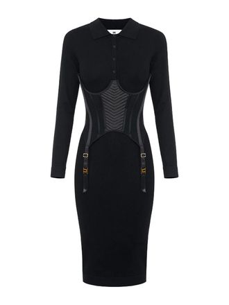 Elisabetta Franchi Knielanges Kleid - Schwarz