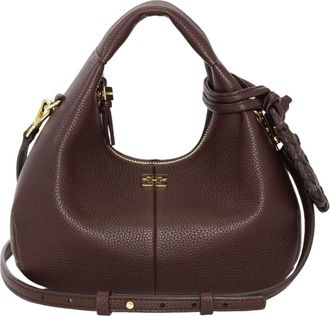 Ganni Hobo Mini Grained - - Bags - Damen - Braun - ONE SIZE