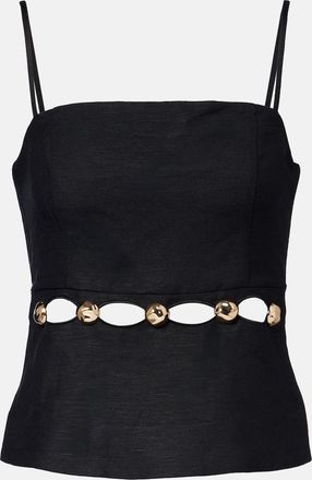 SIMKHAI Verziertes Top aus einem Leinengemisch