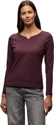 Street One Damen Basic Shirt mit Rippstruktur