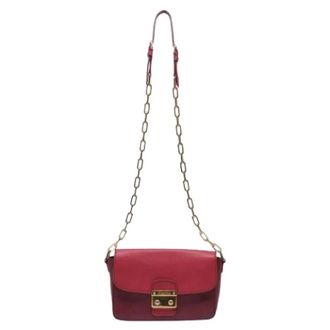Miu Miu Pre-owned Sac bandouli&egrave;re &agrave; cha&icirc;ne en cuir bordeaux - Femme - Pre-owned - Rouge - Taille: ONE Size