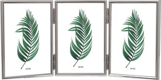 Inov8 Framing Bilderrahmen, anlaufgesch&uuml;tzt, versilbert, d&uuml;nner Rand, Dreifachrahmen f&uuml;r drei Fotos, 15 x 10 cm