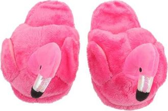 BESPORTBLE HORIALENCE Pantoufles dInt&eacute;rieur pour Femmes Motif Flamant Rose Taille Adulte 28 CM Semelle Moelleuse en Mousse &agrave; M&eacute;moire de Forme Couleur Rose Vif Pa