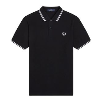 Fred Perry Polo mit Doppelstreifen - - Tops - Herren - Schwarzk - 2XL