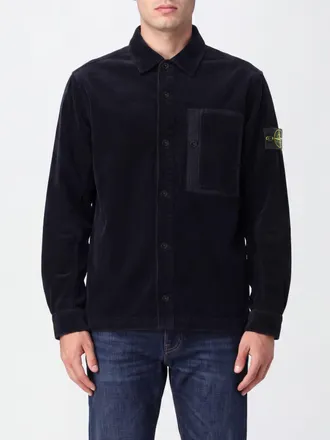 Stone Island Surchemise en velours avec logo Compass