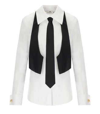 Elisabetta Franchi CHEMISE BLANCHE AVEC GILET ET CRAVATE ELISABETTA FRANCHI
