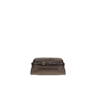 Moschino Pochette en cuir avec d&eacute;tail boucle - Femme - Sacs - Brun - Taille: ONE Size