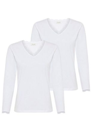 Ysabel Mora Langarmshirt BASIC COLLECTION COTTON WITH LACE (2er Pack) das perfekte Basic-Longsleeve f&uuml;r jeden Tag
