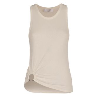 Paco Rabanne Metall Piercing Baumwoll Tank Top - - Tops - Damen - Beige - M