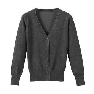 Generic Cardigan court noir en jersey pour femme, manteau de printemps, pull tricot&eacute; mode cor&eacute;enne, gris fonc&eacute;, Taille 3XL
