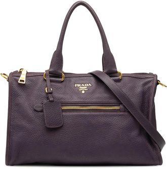 Prada Hobo Bags - Vitello Daino Zip Top Satchel - Gr. unisize - in Orange - f&uuml;r Damen