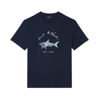Paul & Shark Moon Logo Baumwoll-Jersey-T-Shirt - - Tops - Herren - Blau - M