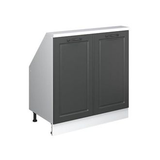 Vicco Meuble sous Pente R-Line, Anthracite Maison de Campagne/Blanc, 80cm avec 2 Portes