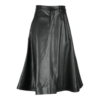 Balenciaga Langer Lederrock mit Rei&szlig;verschlusstaschen - - Skirts - Damen - Schwarzk - M