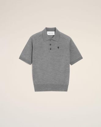 Ami Polo Gris Manches Courtes Ami De Coeur en Laine Noir - XXL - Homme