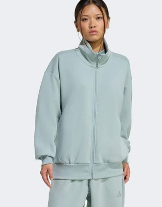adidas adidas Performance - Soft Lux - Veste de surv&ecirc;tement zipp&eacute;e ample - Beige-Vert