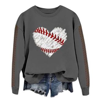 Generic Pull pour femme - Imprim&eacute; graphique britannique - Haut surdimensionn&eacute; - Col rond - Manches longues - Automne - Hiver - D&eacute;contract&eacute; - Confortable - Ten