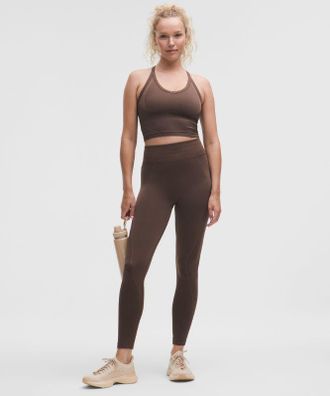 lululemon Get Low Trainings-Leggings mit hohem Bund f&uuml;r Frauen - 64 cm - Gr&ouml;&szlig;e 10 in Sequoia/Twig