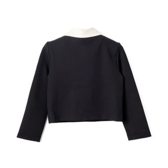 Viktor & Rolf Contrast-Collar Cropped Jacket - Black