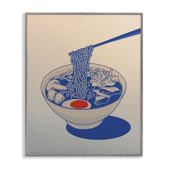 Stupell Industries Ramen Nudelschale mit Farbverlauf, gerahmt, Giclée-Kunst, Design von Seven Trees Design, 35,6 x 28,9 cm, Grau