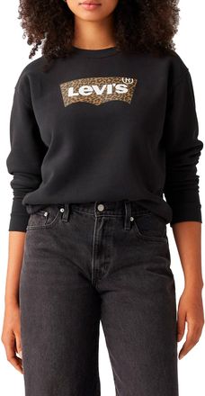 Levi's Damen GR Everyday Sweatshirt, Crew ANNESSA Cheetah BW Fill Caviar, XS