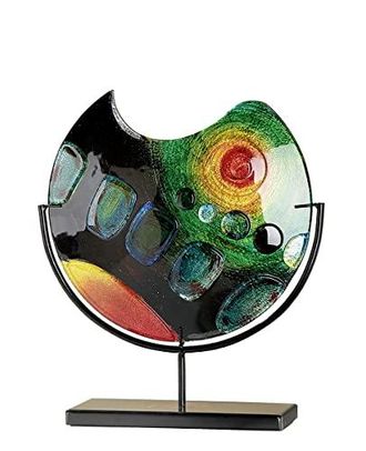 GILDE GLAS art Design-Vase - Dekoobjekt handgefertigt aus Glas H 37 cm