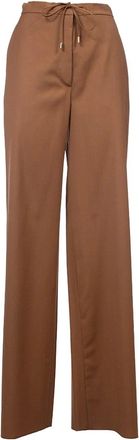 Max Mara Femme, Pantalons, Beige, Taille: 38 FR Pantalon &agrave; cordon de serrage taille haute