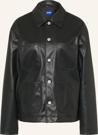 HUGO BOSS Hugo Jacke Alemla In Lederoptik schwarz