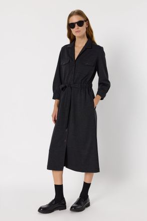 Gerard Darel Robe chemise longue en jersey - LUCIE - anthracite