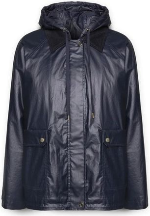 Elena Miro Femme, Vestes, Bleu, Taille: 46 FR Parka en couche de coton