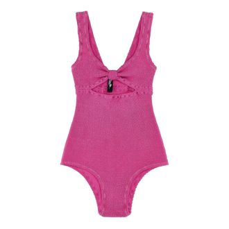 Rotate Reina Olga Crinkle Einteiliger Badeanzug - - Swimwear - Damen - Rosa - ONE SIZE
