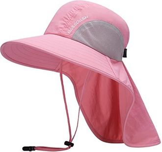 Bassdash Chapeau de Soleil Unisexe Femmes Chapeau de Soleil UPF 50+ Large Bord avec Grande Protection de la Nuque - Queue de Cheval - pour Homme et Femme