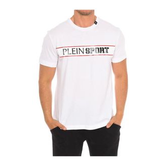 Plein Sport Homme, Tops, Blanc, Taille: XL T-shirt à manches courtes avec impression de marque