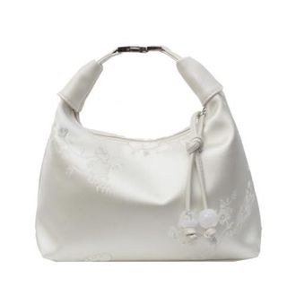 Generic &Eacute;l&eacute;gant sac &agrave; main &agrave; bandouli&egrave;re avec broderie de style chinois, sac &agrave; main portable en toile, beige, Blue