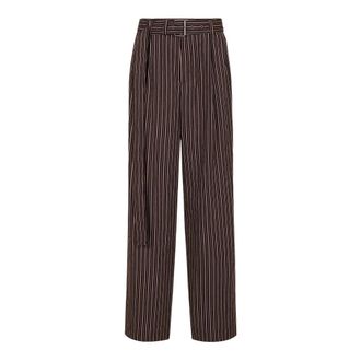 Iceberg Femme, Pantalons, Brun, Taille: 38 FR Pantalon Droit en Viscose &agrave; Rayures