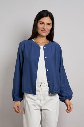 Seidel Moden Blusenjacke SEIDEL MODEN Otto exclusiv, Damen, Gr. 38, denim, Web, Obermaterial: 85% Viskose, 15% Polyamid, unifarben, normal h&uuml;ftlang, Rundhals, elas