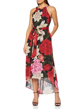 Gina Bacconi Damen Womens Floral Belted Dress Cocktailkleid, Schwarz, 44