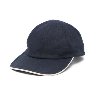 Eleventy Homme, Accessoires, Bleu, Taille: ONE Size Linen Cotton Cap
