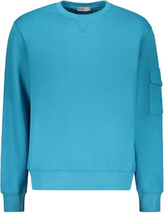 Herno Baumwoll-Crew-Neck-Sweatshirt mit Klappentasche - - Sweatshirts & Hoodies - Herren - Blau - S