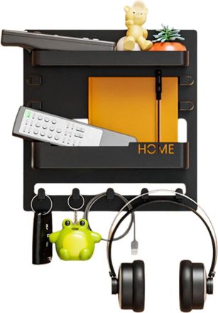 Generic Bedside Floating Shelf-Wand-Tray, Hooked Storage Panel | Kabelschnittplattform, selbstklebende Halterung, kompakte Regale Veranstalter mit Haken f&uuml;r S