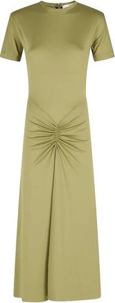 Victoria Beckham Femme, Robes, Vert, Taille: 38 FR Robe Midi T-Shirt &agrave; Taille Fronc&eacute;e