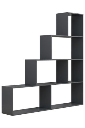 MID.YOU Mid.you Regal Dubila, Anthrazit, Holzwerkstoff, 155x163x29 cm, stehend, Wohnzimmer, Regale, B&uuml;cherregale