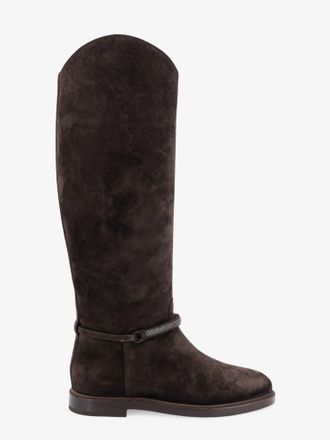 Brunello Cucinelli Precious Strap Suede Boots - BRUNELLO CUCINELLI - gender_Woman