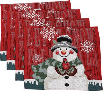 NUOBESTY 4st&uuml;cke Weihnachtliche Tischsets Tischunterlagen mit Weihnachtsmotiven Dekorative Platzsets f&uuml;r Tischdekoration Schutz vor Kratzern