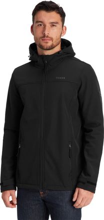 TOG24 Softshelljacke f&uuml;r Herren Wasserdicht Winddicht &Uuml;bergangsjacke Outdoor Freitzeitjacke Funktionsjacke mit Kapuze Fleece Gef&uuml;tterte Wanderjacke Schwarz 