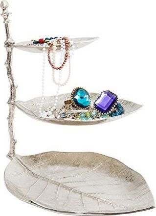 Kare Design Design Etagère décorative Leaf, Argent, Accessoire, Élégant, Deco Intérieur, Decoration Chambre, Salon, Maison, Cuisine, Cadeau, 45 x 46 x 32 cm