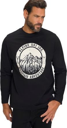 JP1880 Herren Skiwear, Longsleeve mit Druck T-Shirt, schwarz, L