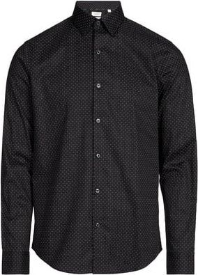 Calvin Klein Chemise col classique &agrave; motif en coton m&eacute;lang&eacute;